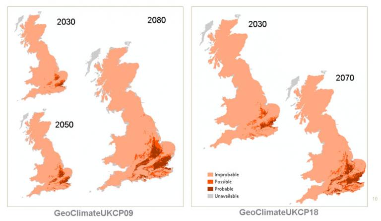 GeoClimate UKCP09 and UKCP18 - British Geological Survey