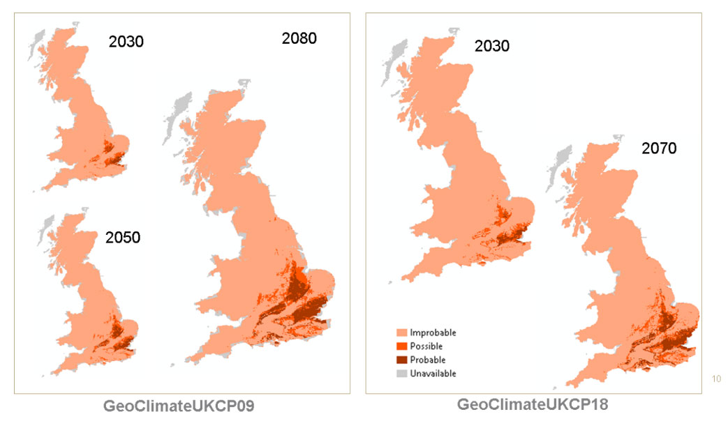 GeoClimate UKCP09 and UKCP18 - British Geological Survey